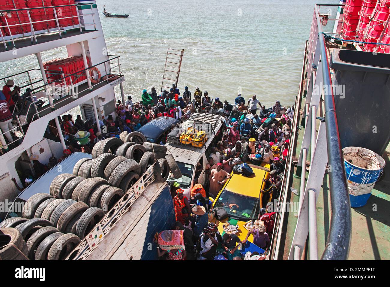 Ferry in the port of Banjul, Gambia, West Africa Stock Photo - Alamy