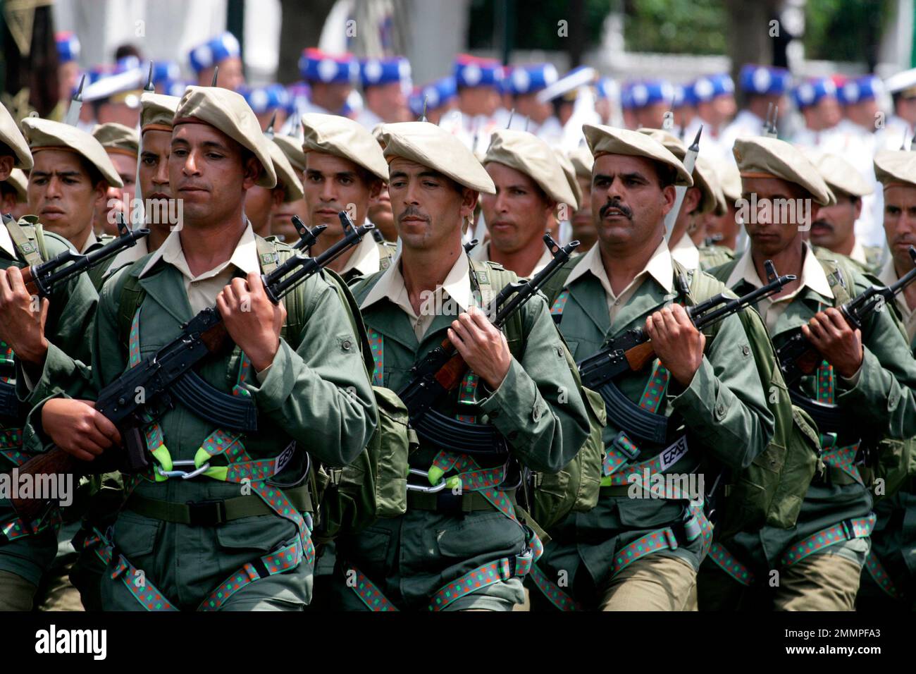 FILE - In this May 14, 2006 file photo, Moroccan Army soldiers parade ...