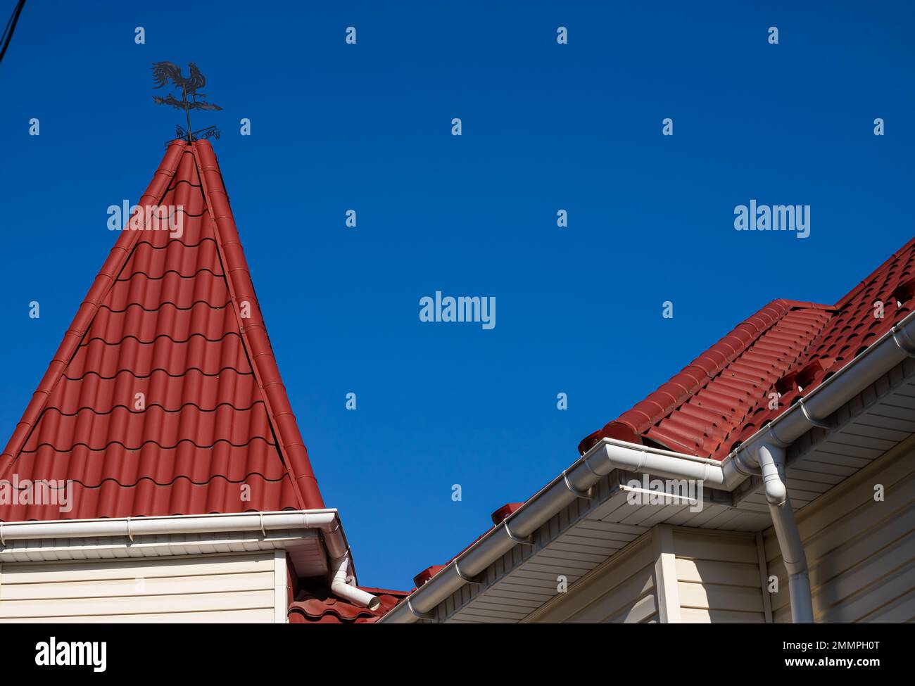 Roof metal sheets. Modern types of roofing materials Stock Photo - Alamy