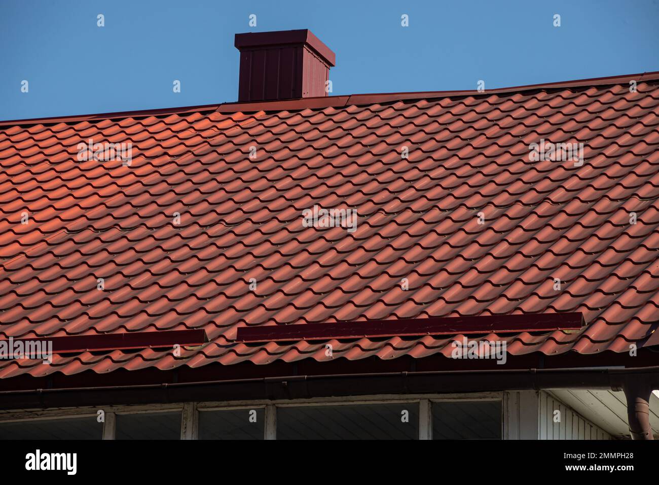 Roof metal sheets. Modern types of roofing materials Stock Photo - Alamy