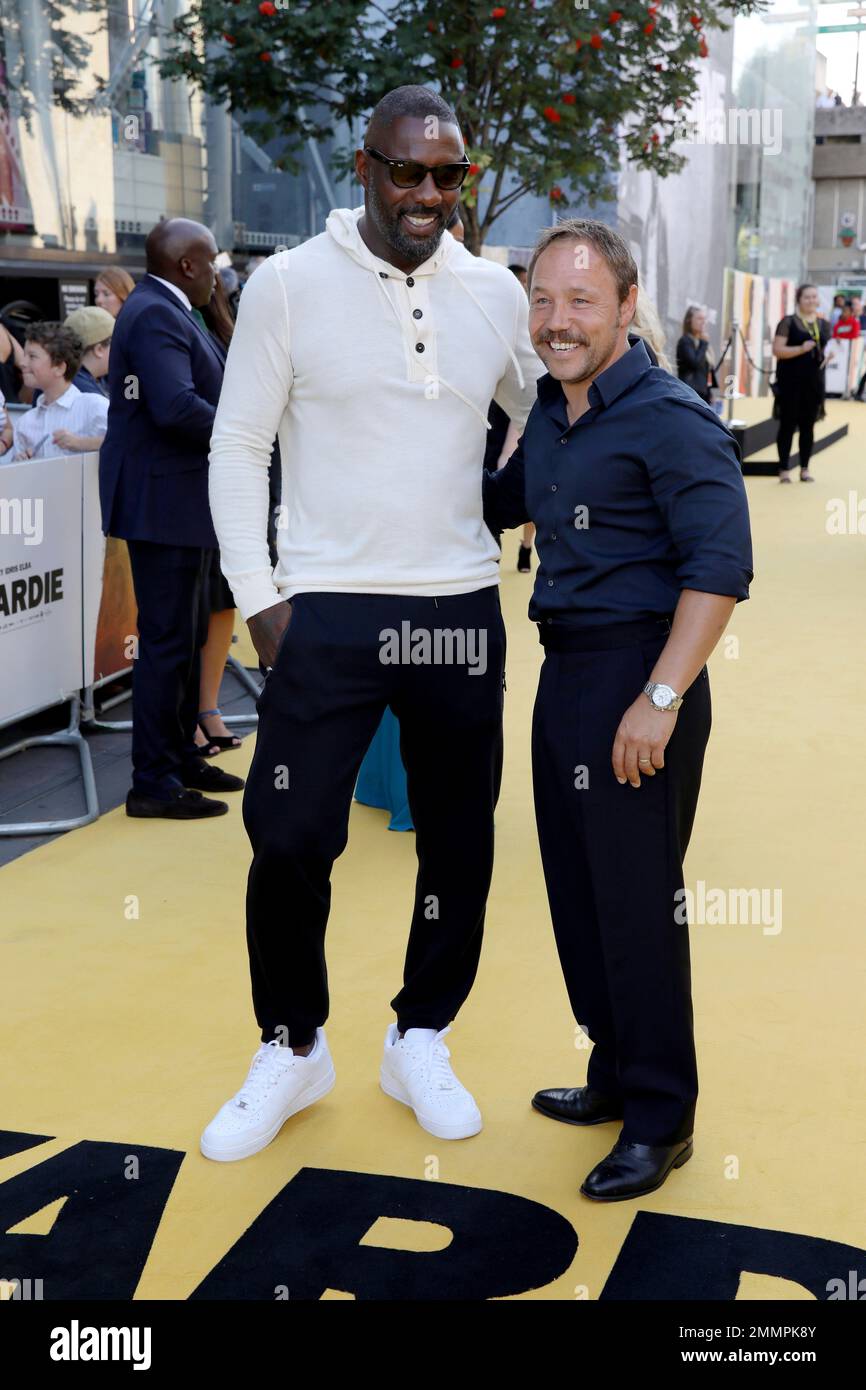 Director Idris Elba, left, and actor Stephen Graham pose for photographers on arrival at the ...
