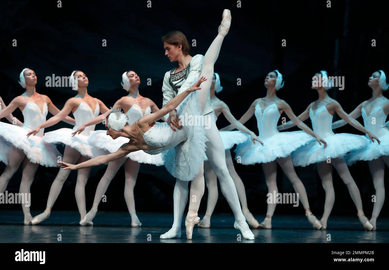 Dancers Denis Rodkin and Irina Kolesnikova of the St Petersburg Ballet ...