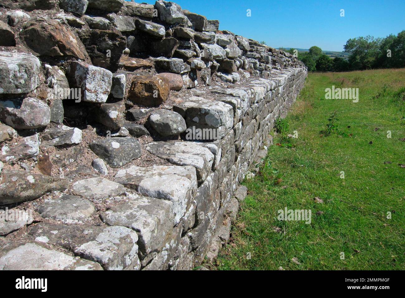 This July 3, 2018 photo shows a section of Hadrian's Wall, near ...