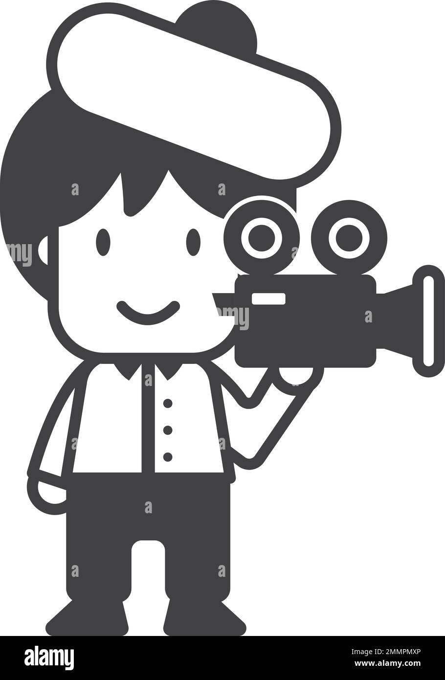 film director illustration in minimal style isolated on background ...