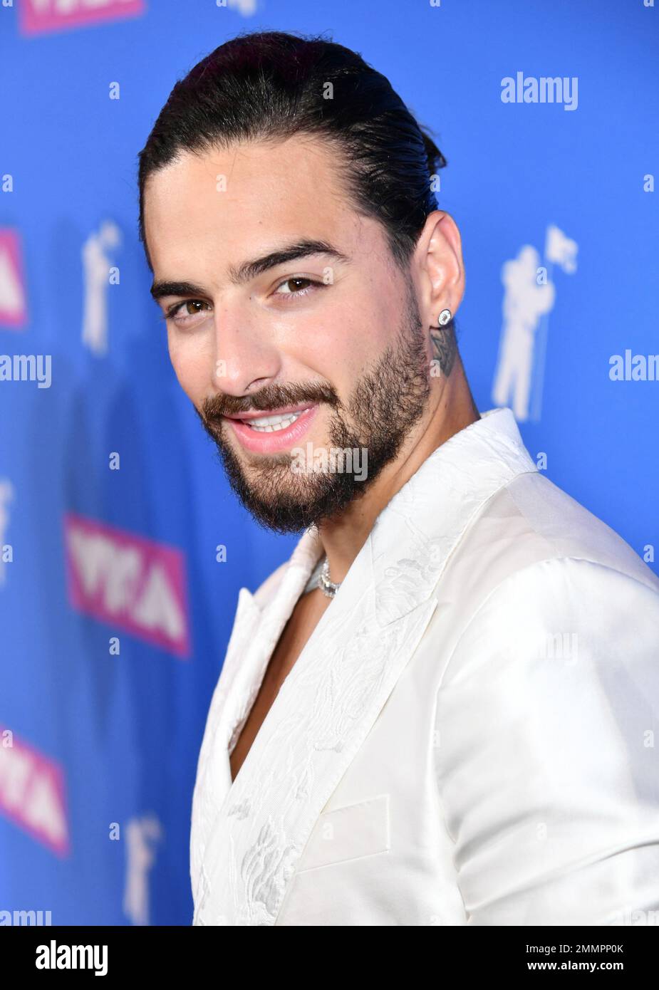 Maluma arrives at the MTV Video Music Awards at Radio City Music Hall ...