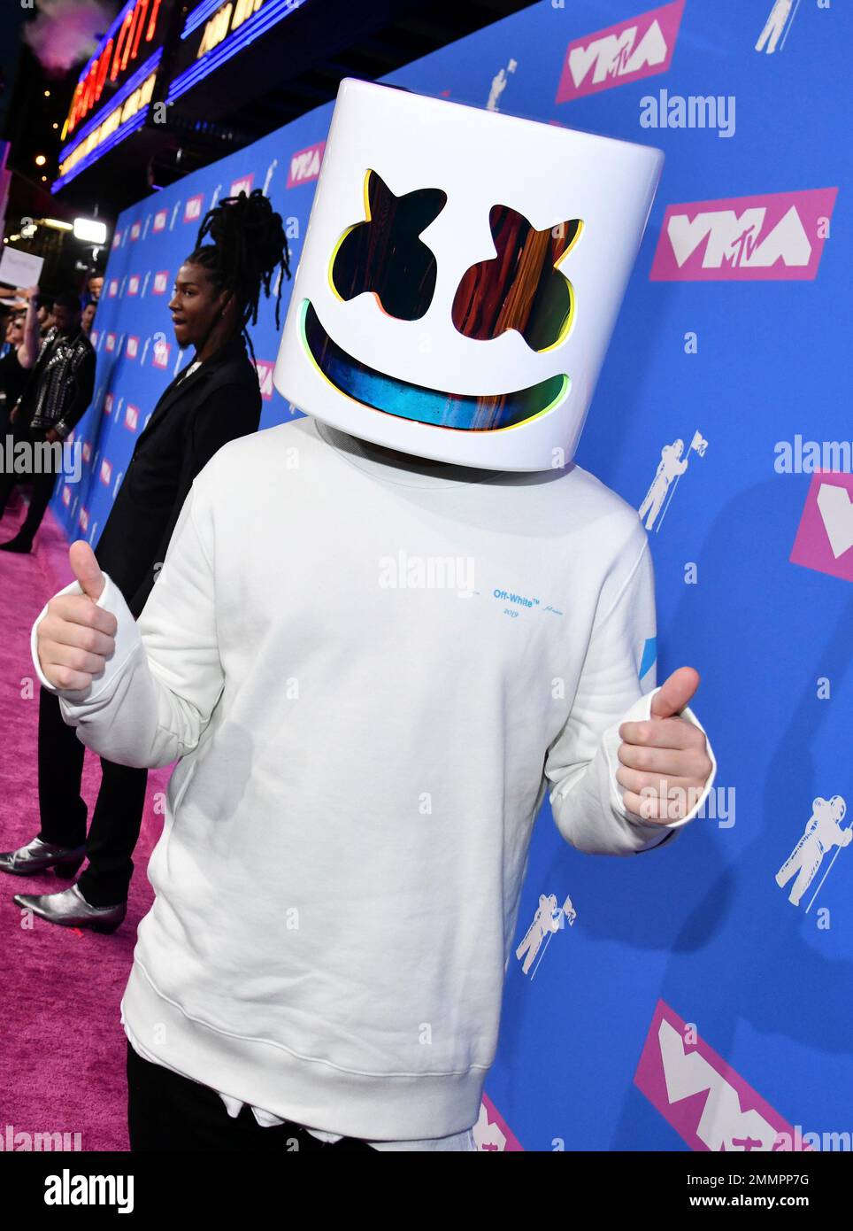 Marshmello arrives at the MTV Video Music Awards at Radio City Music ...