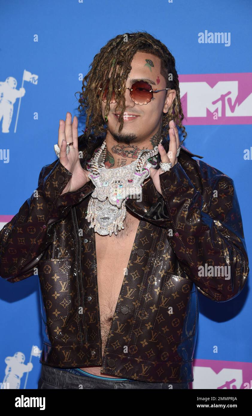 Lil Pump arrives at the MTV Video Music Awards at Radio City Music Hall ...