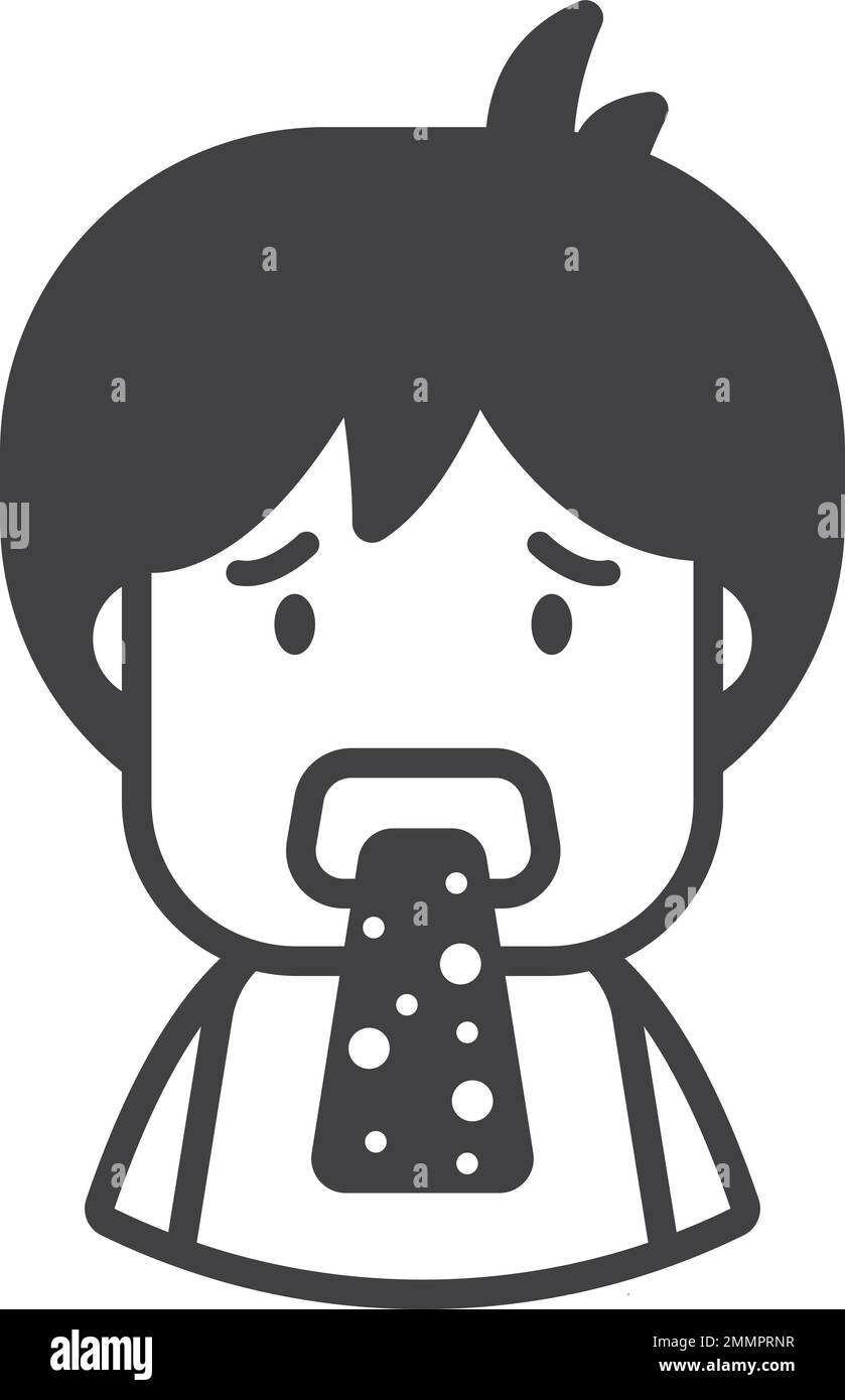 Patient with vomit illustration in minimal style isolated on background ...