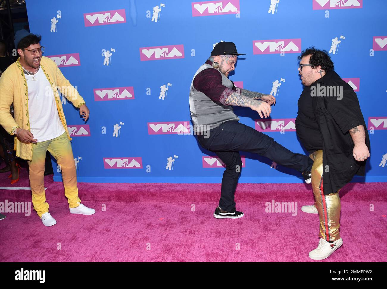 Chad Tepper, from left, Chadwick To-Die, and Zach Holmes arrive at the ...