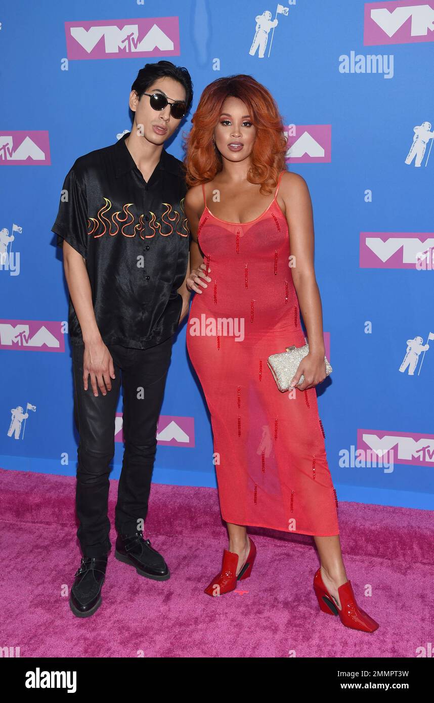 Lucas Goodman, left, and Jillian Hervey of Lion Babe arrive at the MTV ...
