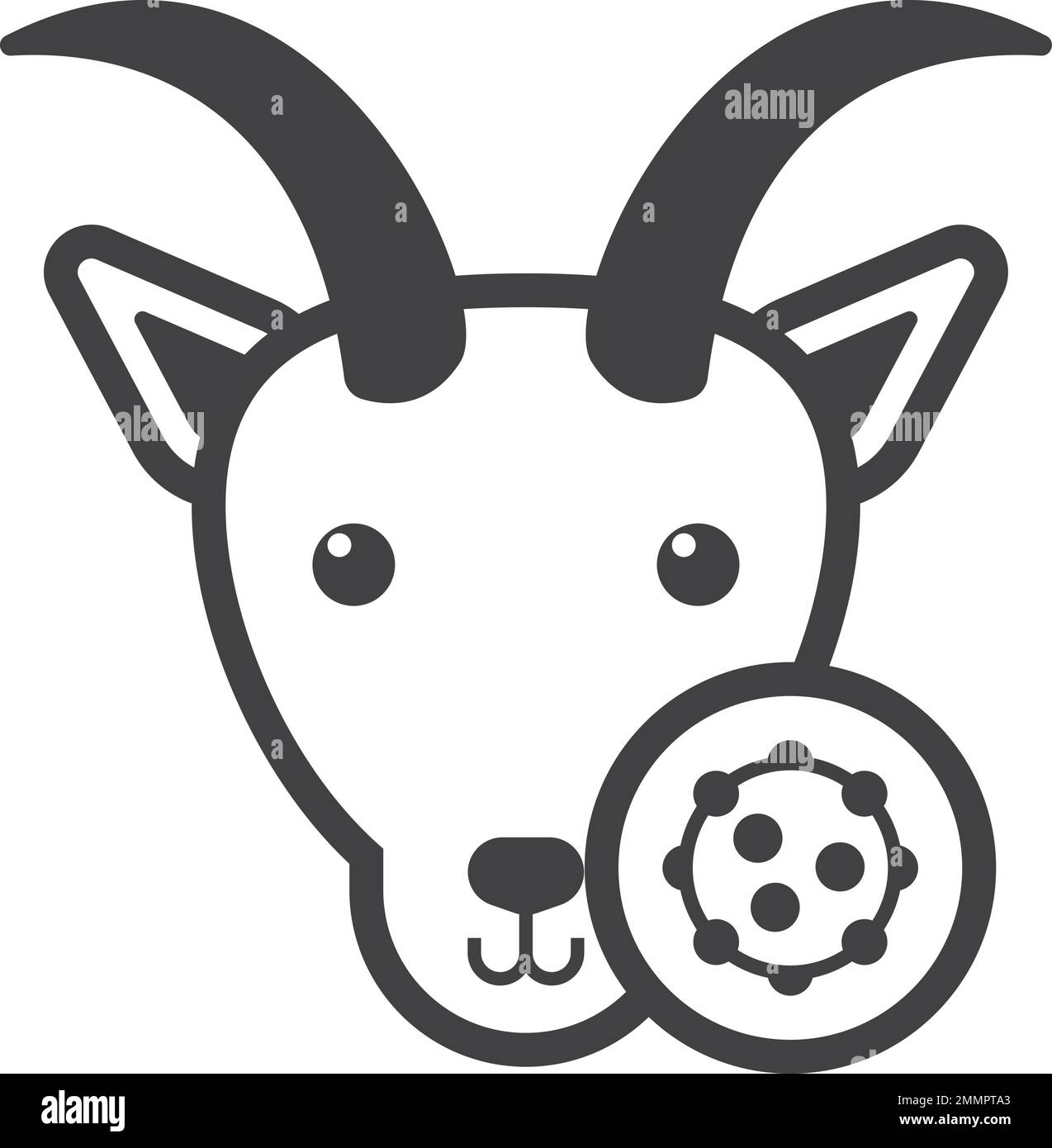 Goat and virus illustration in minimal style isolated on background ...
