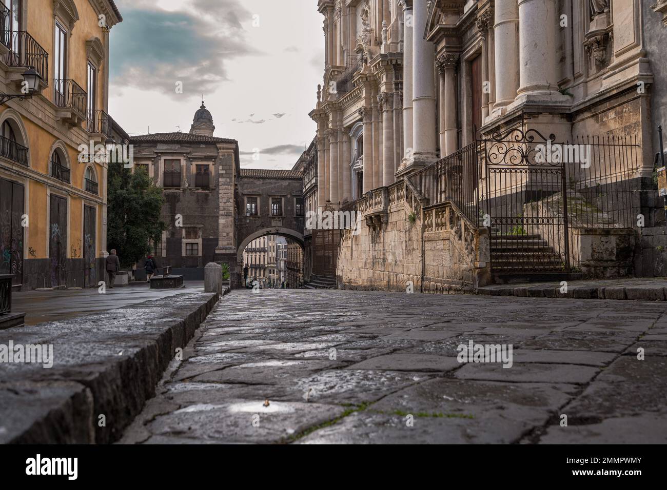 A view of the Via Crociferi Church in Catania, Italy, where cloistered ...
