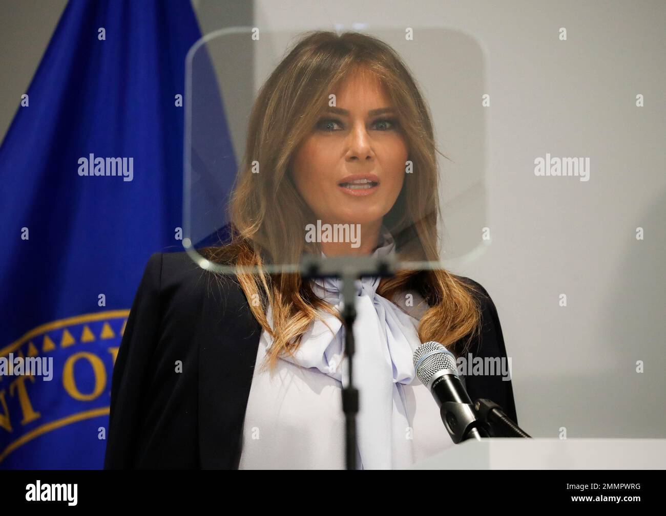 First lady Melania Trump speaks as she attends the 6th Federal Partners ...