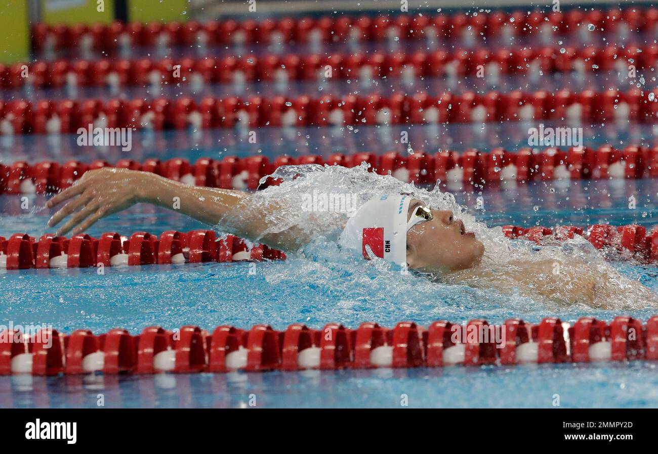 China's Wang Shun swims in his heat of the men's 200m individual medley ...