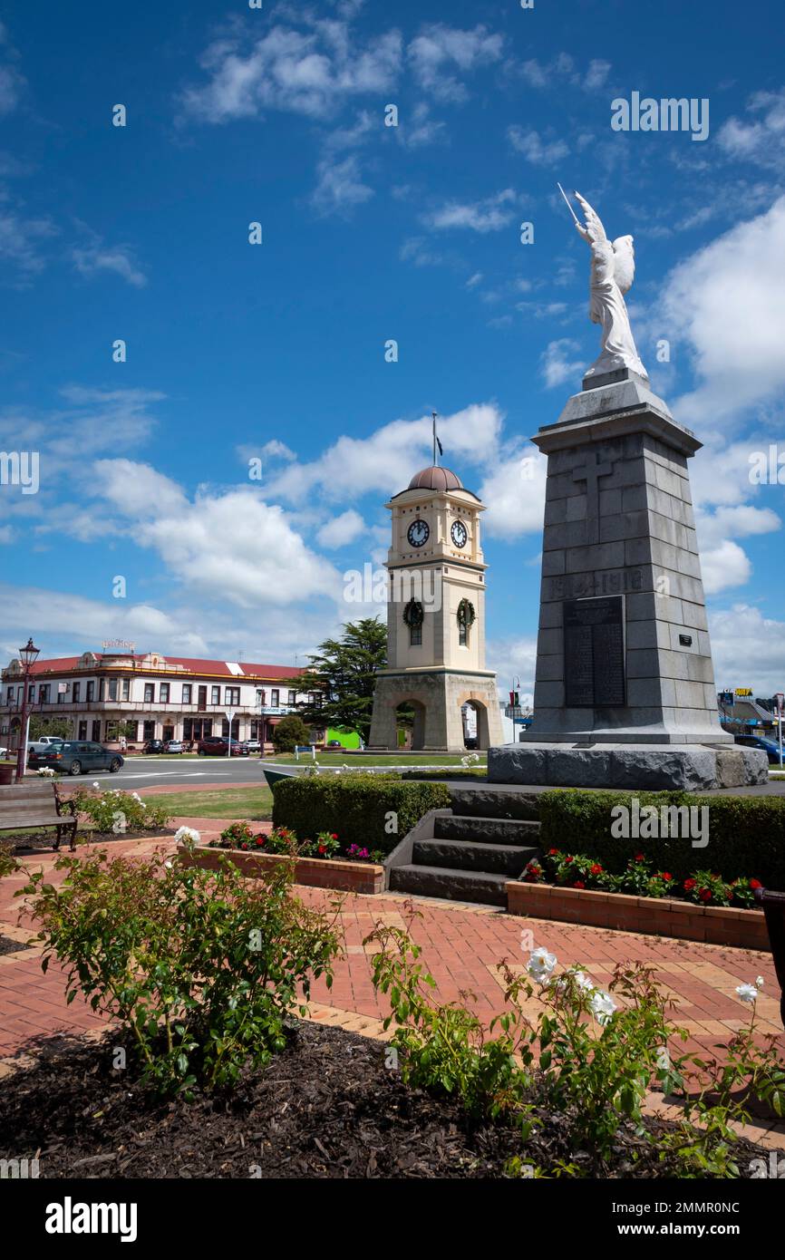 War Memorial and clock tower, Manchester Square, Feilding, Manawatu ...