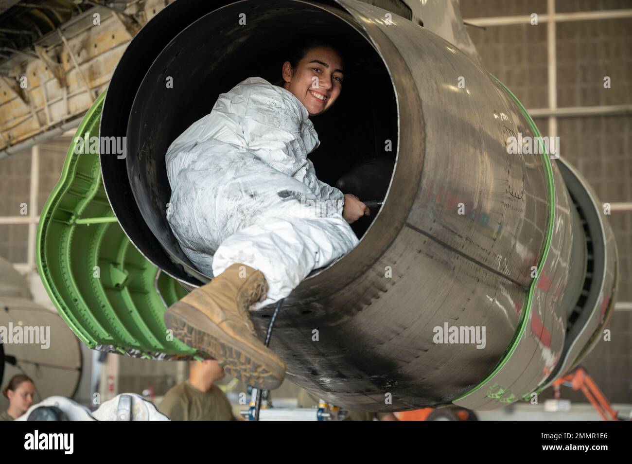 U.S. Air Force Airman 1st Class Haley Shutter, an in-flight controls ...