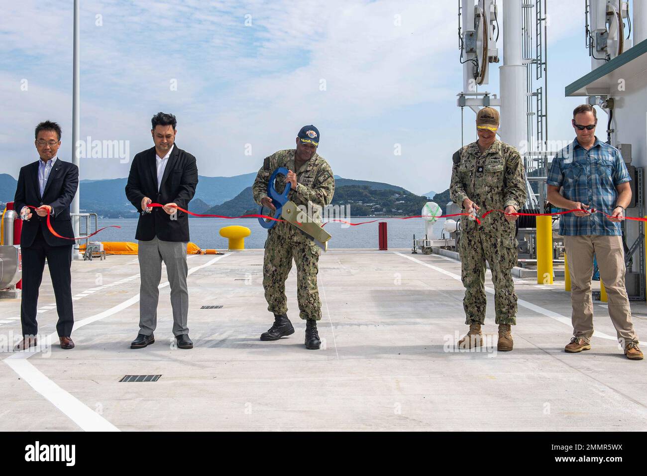 Capt. David Adams, Commander, Fleet Activities Sasebo (CFAS), Hitoshi ...