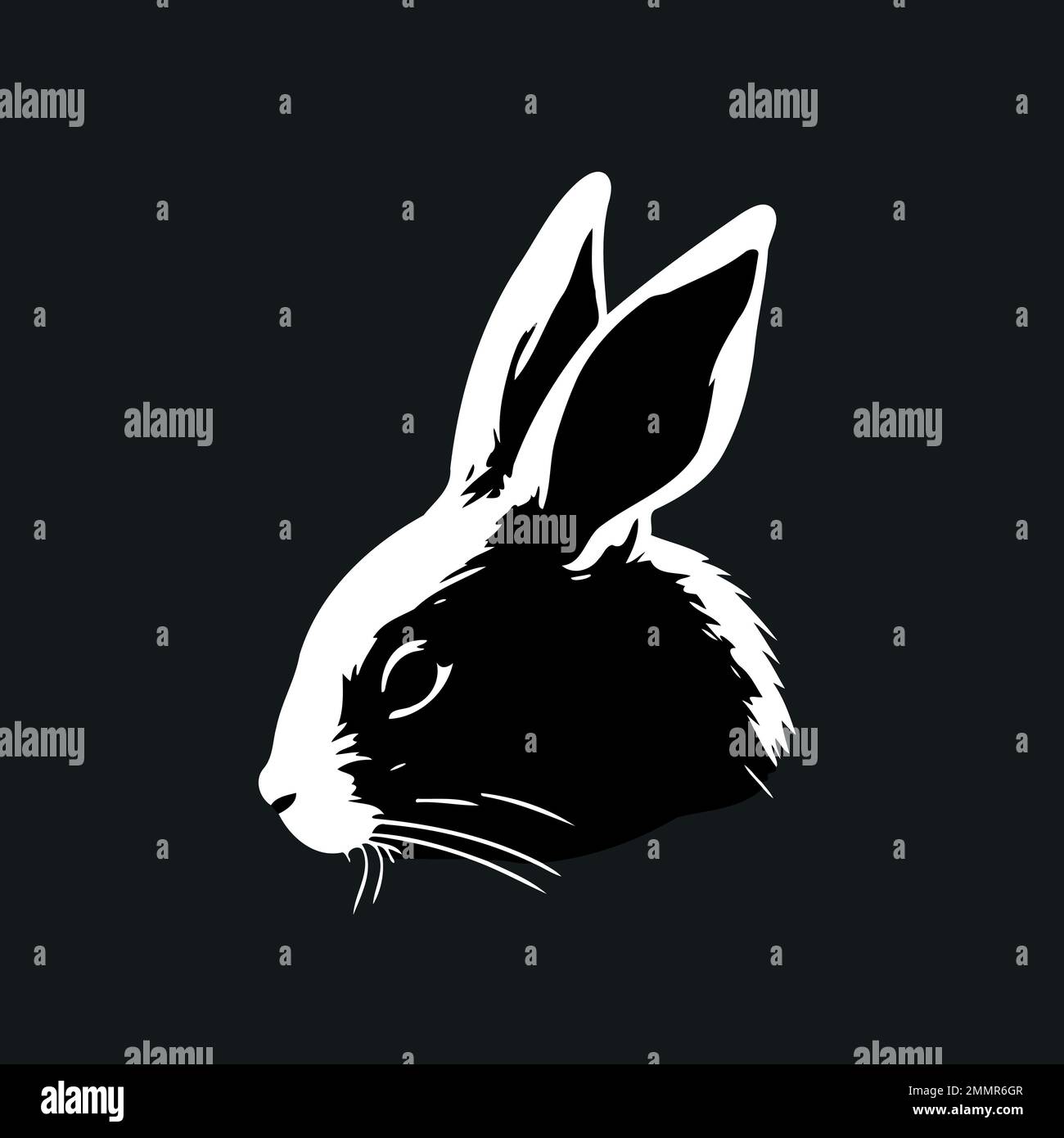 Bunny rabbit mammal animal head vector illustration Stock Vector Image ...