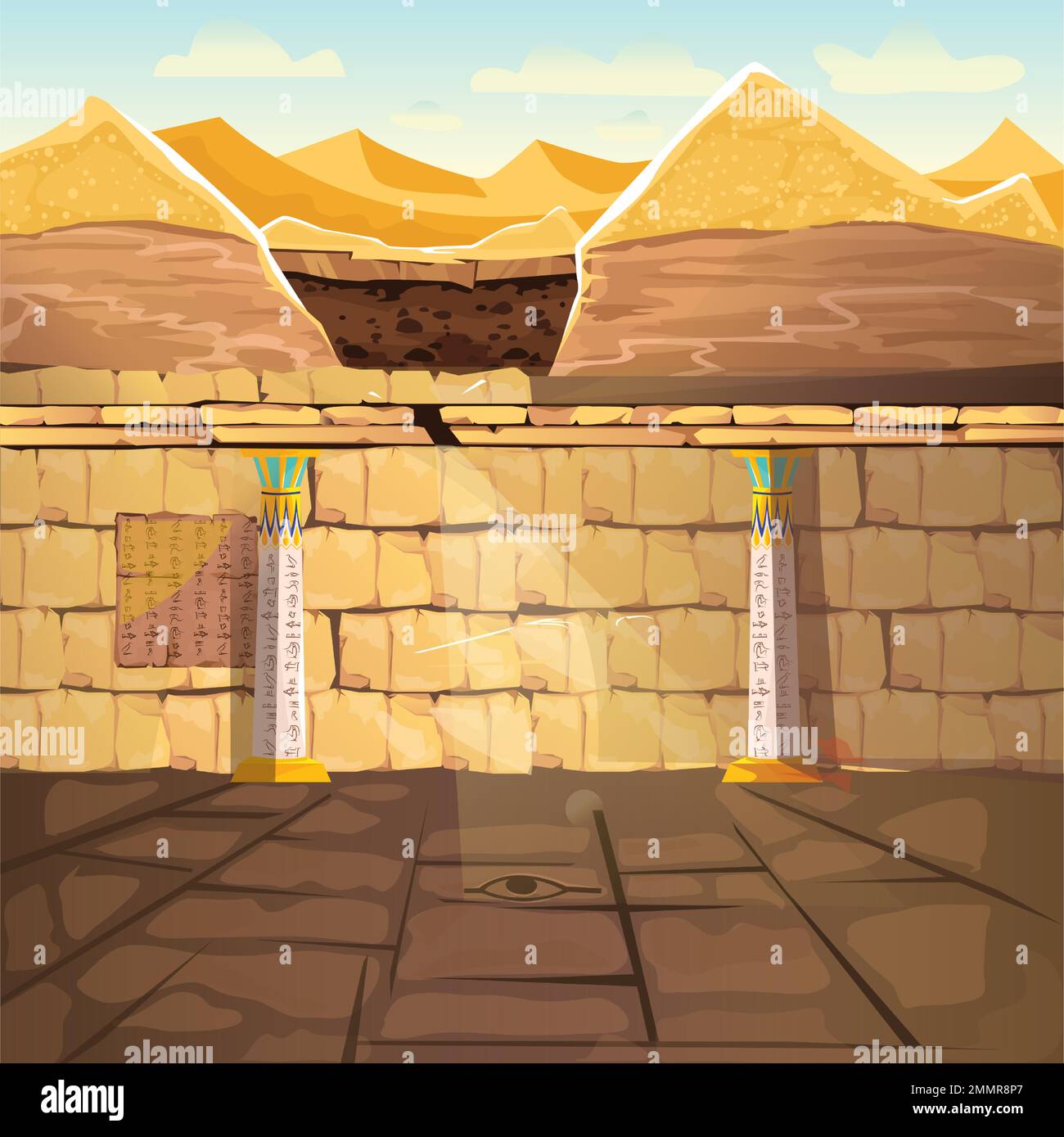 Ancient Egypth, lost looted tomb of pharaoh or abandoned temple ...