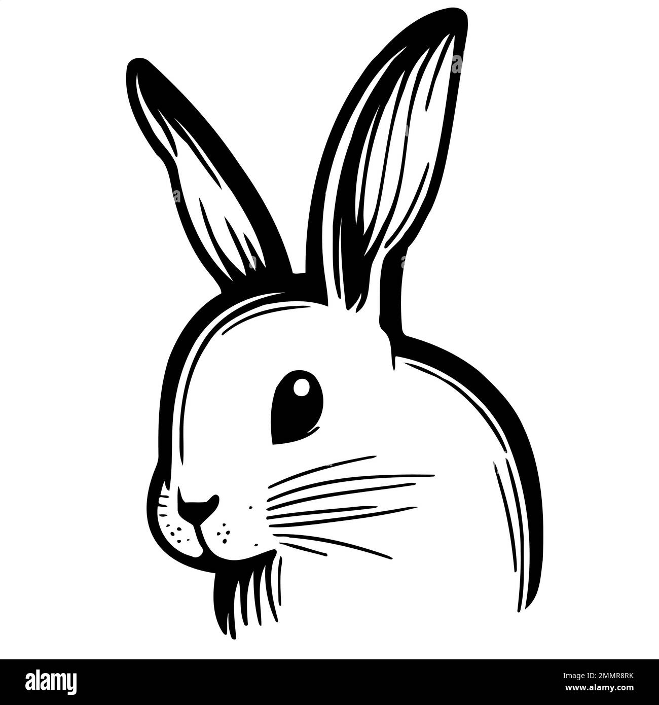 Bunny rabbit mammal animal head vector illustration Stock Vector Image ...