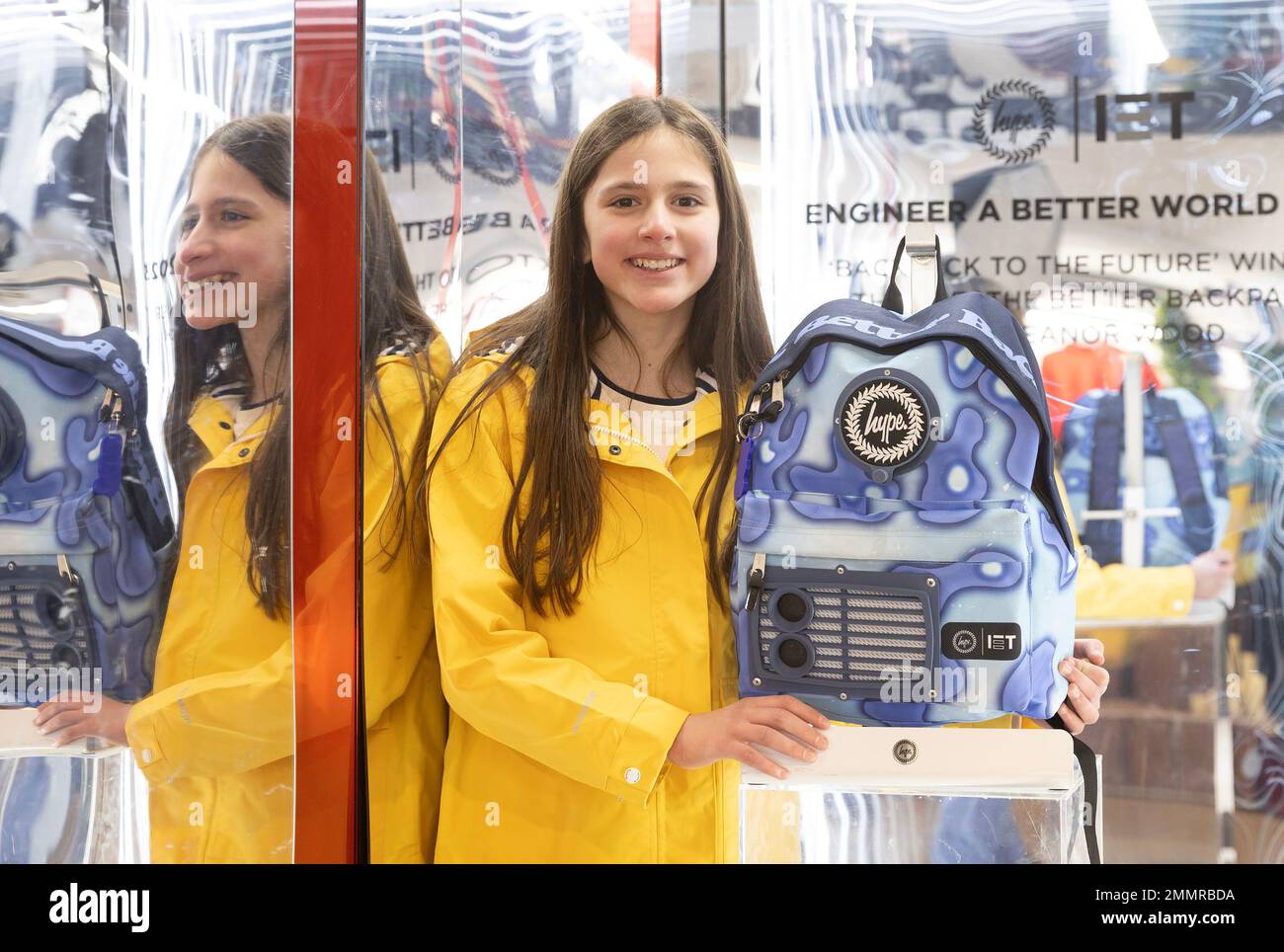 EDITORIAL USE ONLY Eleanor Wood, 12, models her winning design from the ...