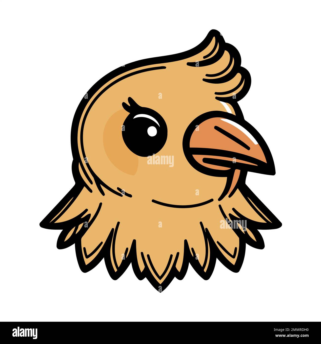 Vector illustration of a cute chicken bird animal head hen seen from ...