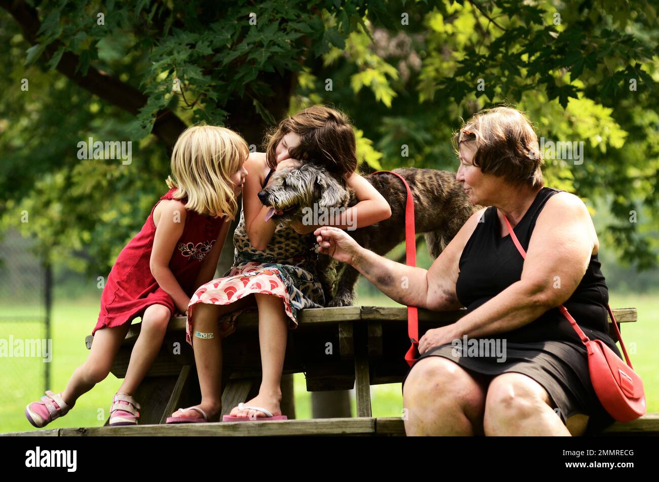 Rene Halligan, right, and her grandchildren from left, Lucy and June ...