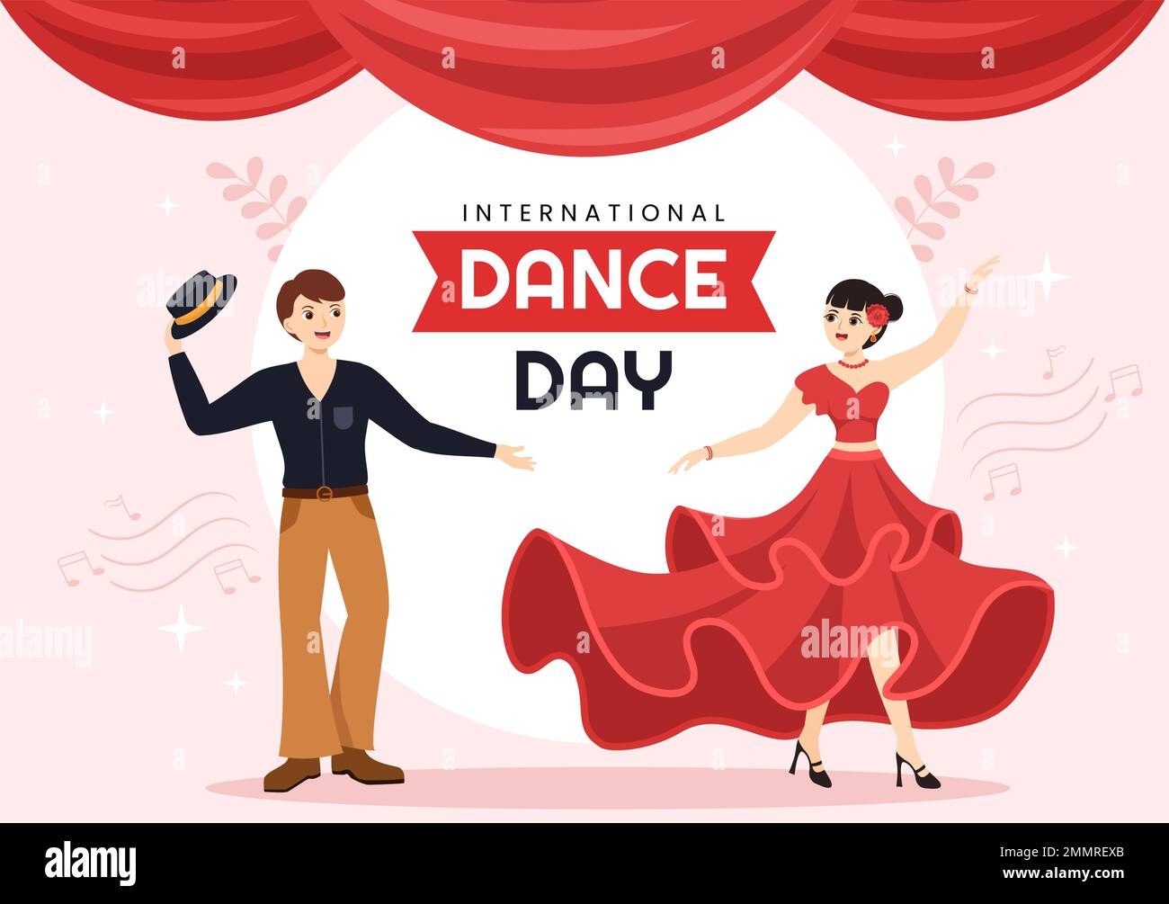International Dance Day Illustration with Professional Dancing ...