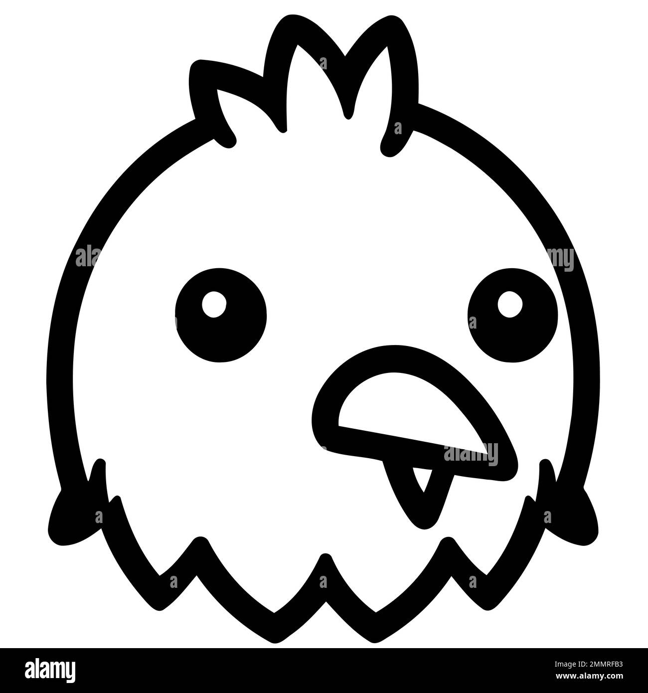 Vector illustration of a cute chicken bird animal head hen seen from ...