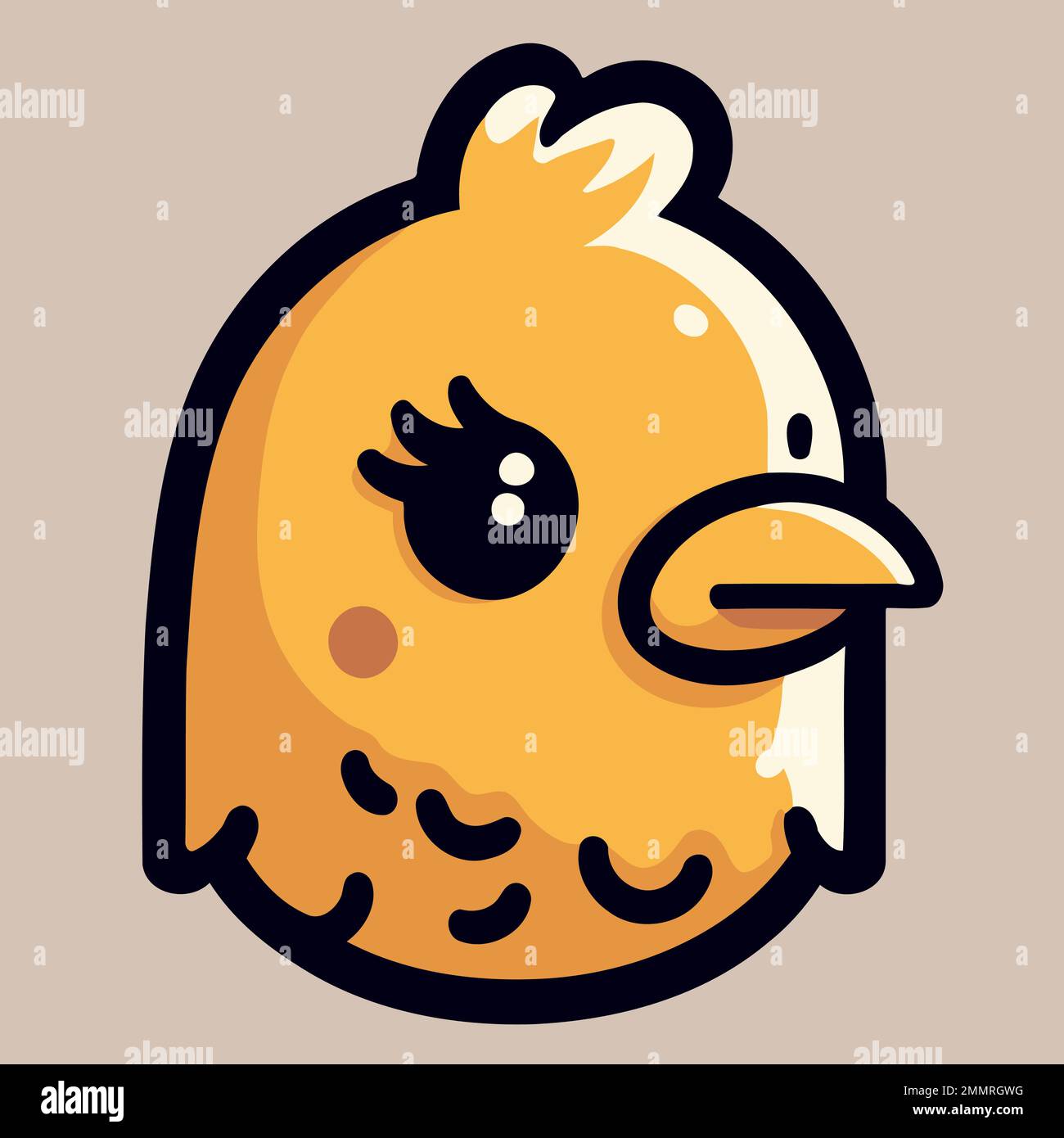 Vector illustration of a cute chicken bird animal head hen seen from ...