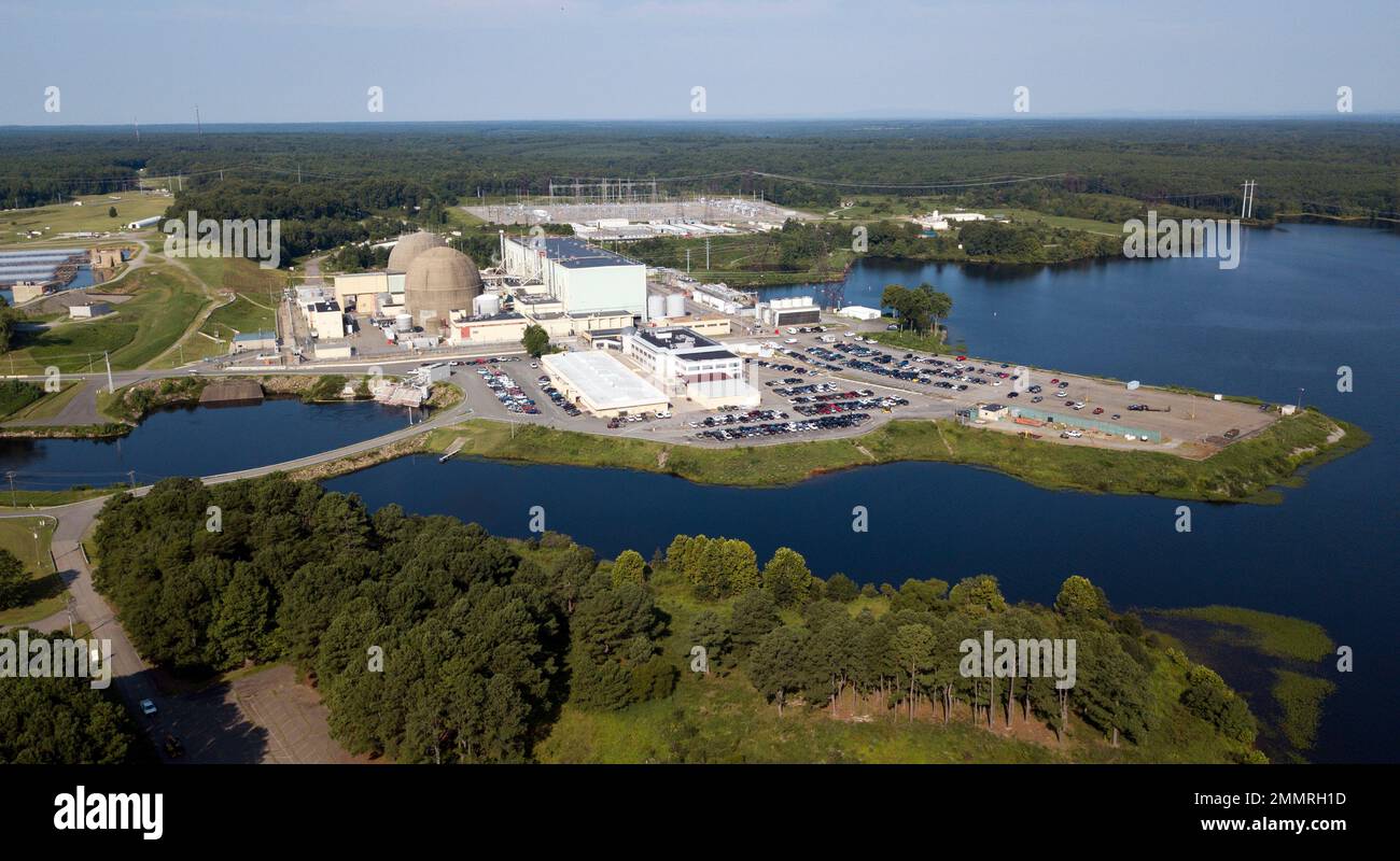 This Wednesday, Aug. 15, 2018 aerial photo shows Dominion Energy's ...