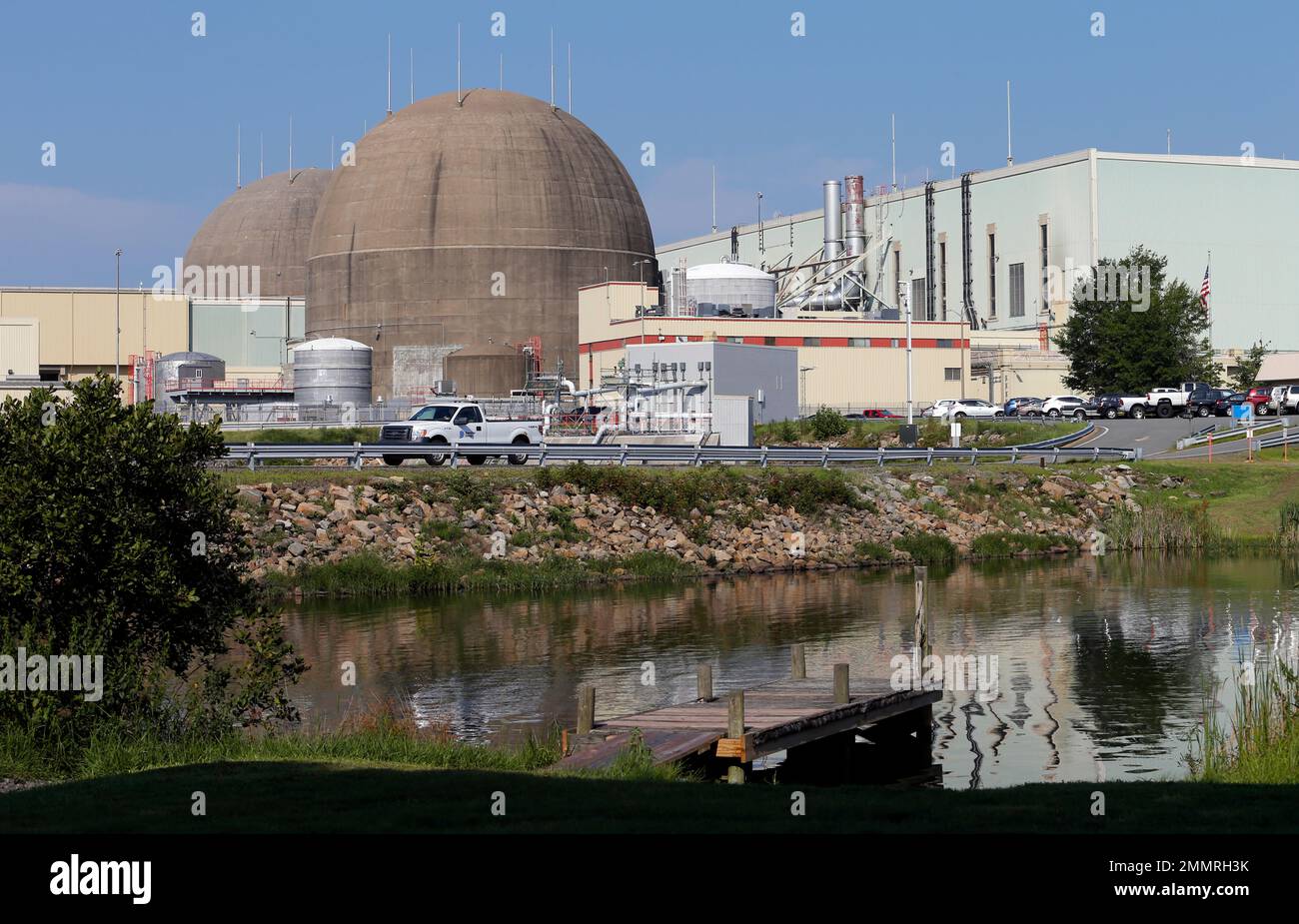 This Wednesday, Aug. 15, 2018 photo shows the containment structures of ...