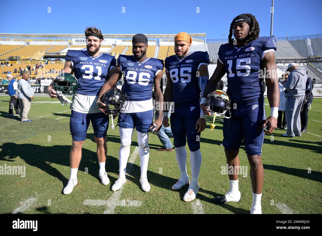 Team Aina tight ends Lachlan Pitts (31), of William & Mary, Kemore ...