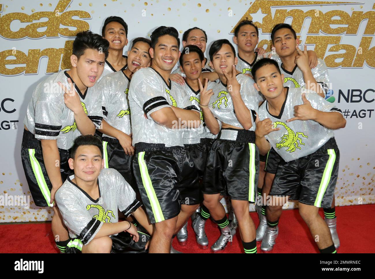The members of the dance group Junior New System arrive at the "America ...