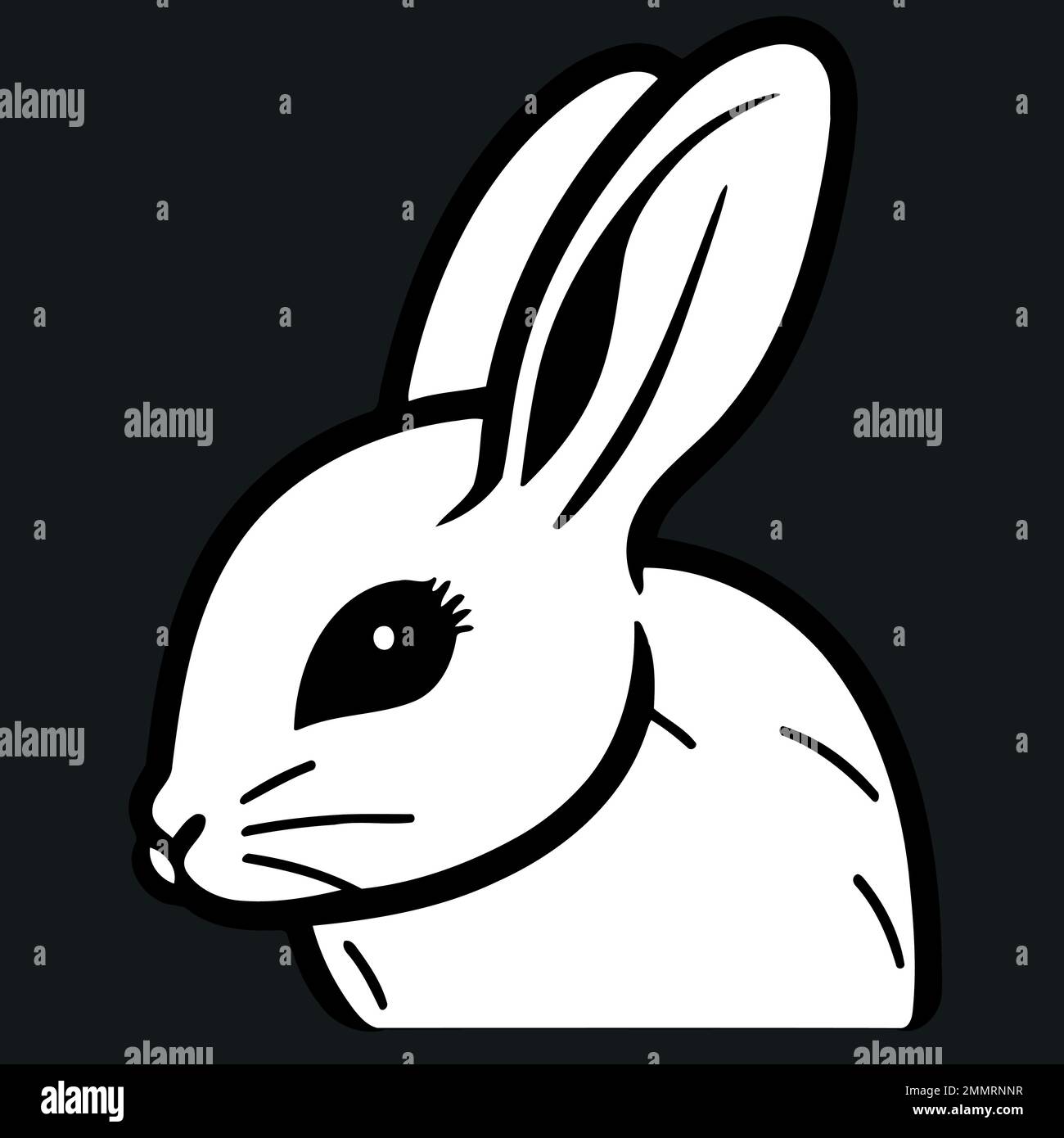 Bunny rabbit mammal animal head vector illustration Stock Vector Image ...