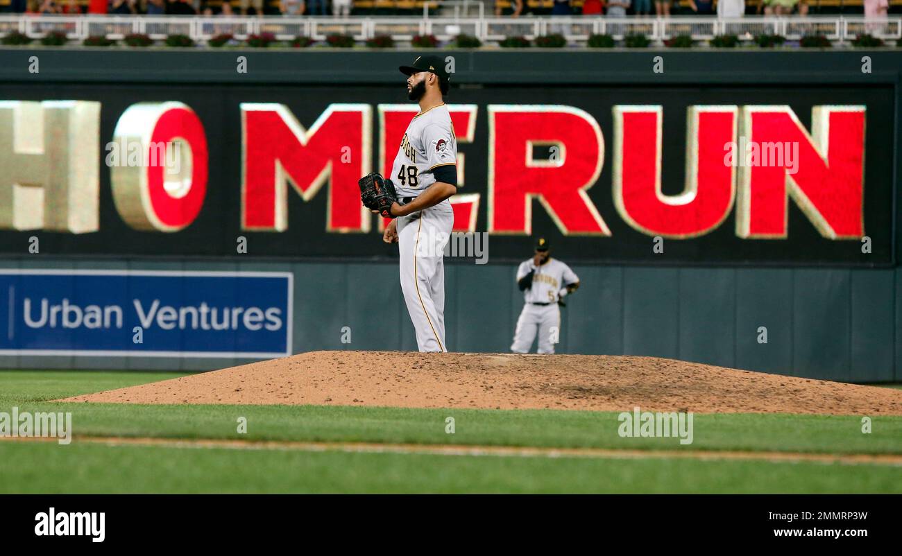 Pittsburgh Pirates pitcher Richard Rodriguez gives up a two-run home ...
