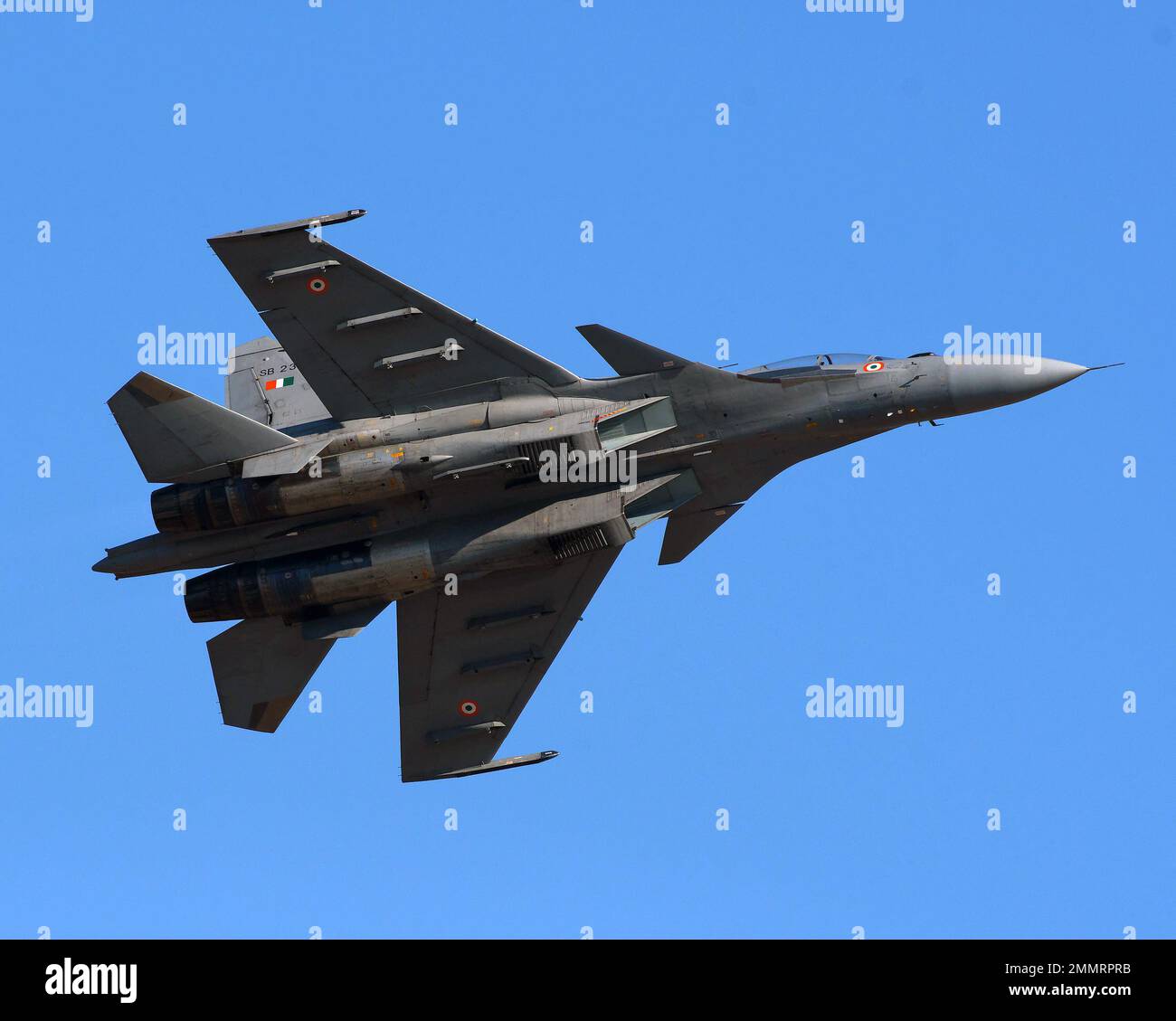 India Air Force Su-30MKI Flanker fly pass during the joint exercise ...