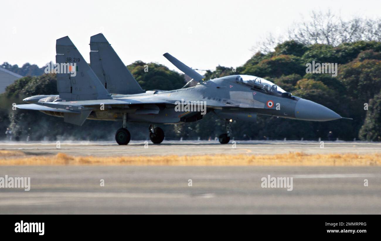 India air force Su-30 MKI Flanker arrives for the first time at Hyakuri ...