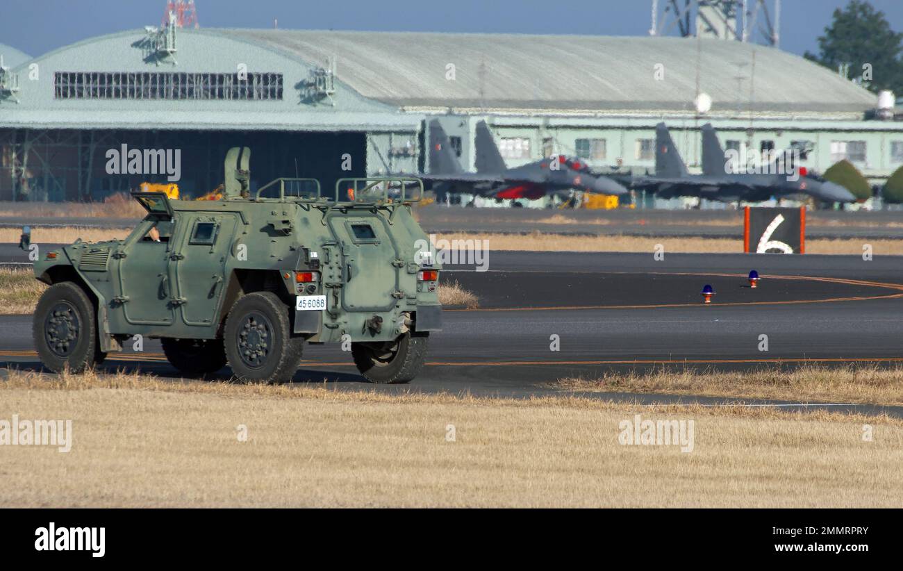 Light armoured vehicle of Japan Grand Self Defense Force is seen runs ...
