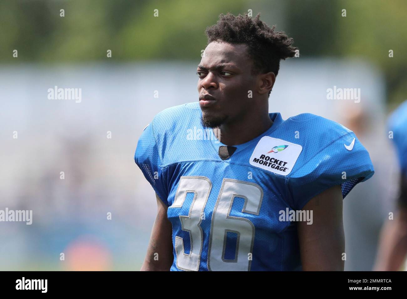 Detroit Lions running back Dwayne Washington walks off the field at the ...
