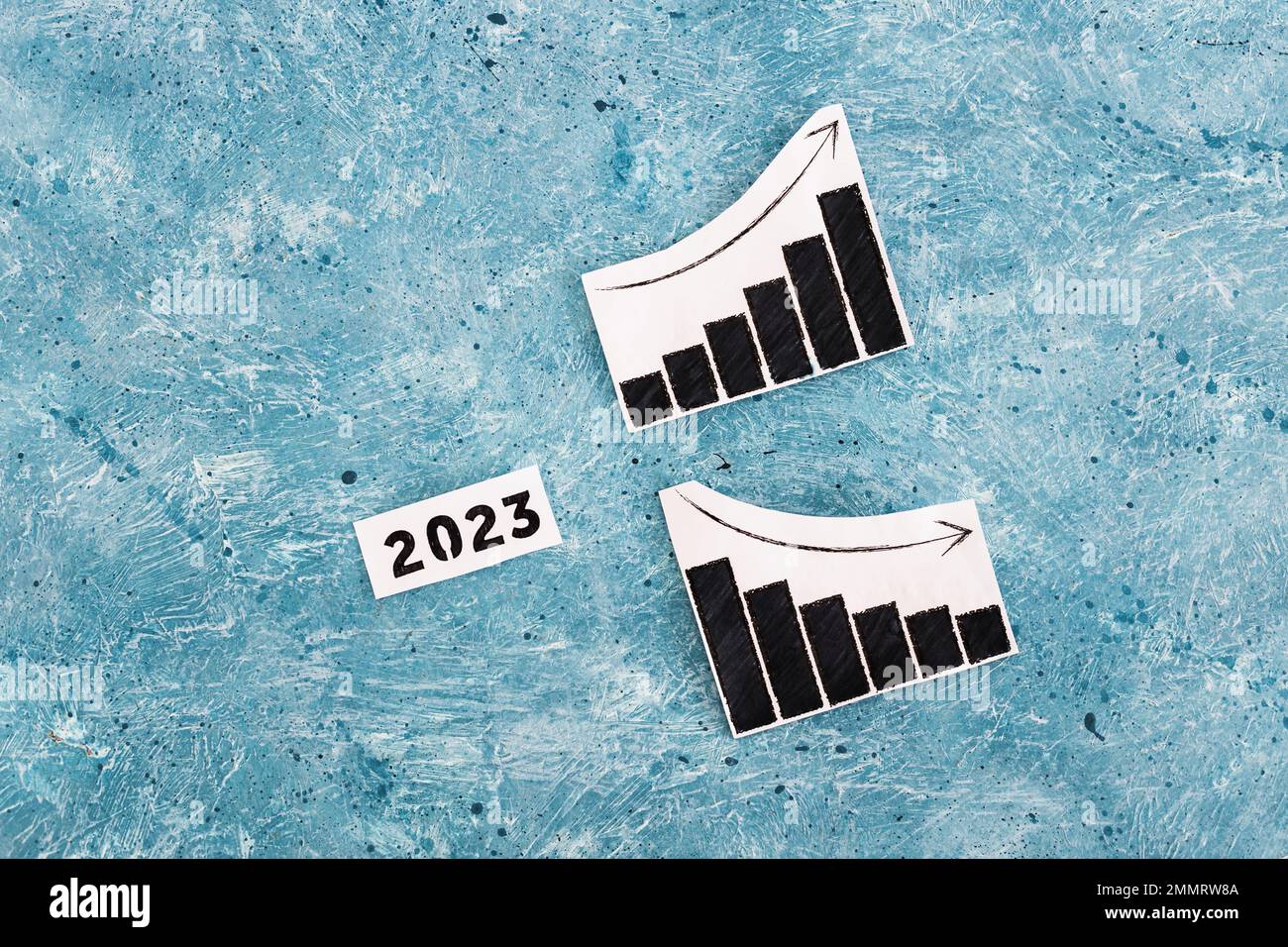 interest rates or inflation and cost of living concept, 2023 text with ...