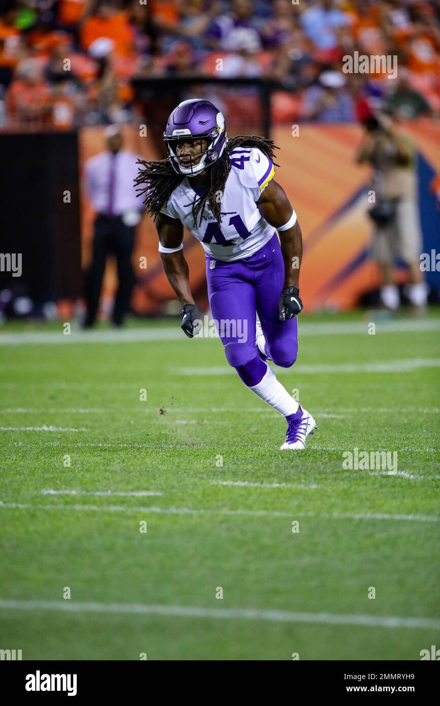 Minnesota Vikings safety Anthony Harris lines up against the Denver ...