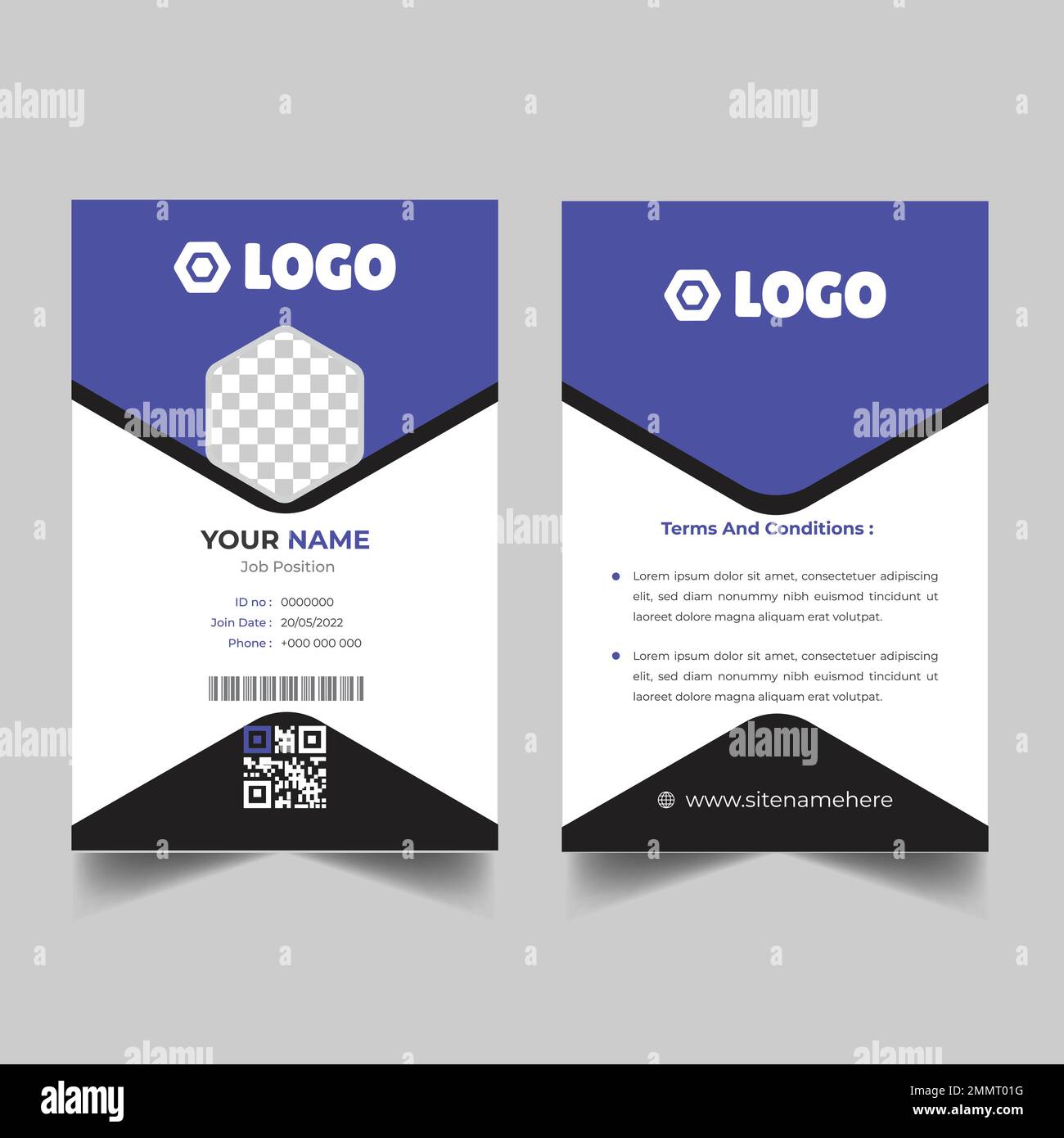 Abstract gradient professional id card design templates free to ...