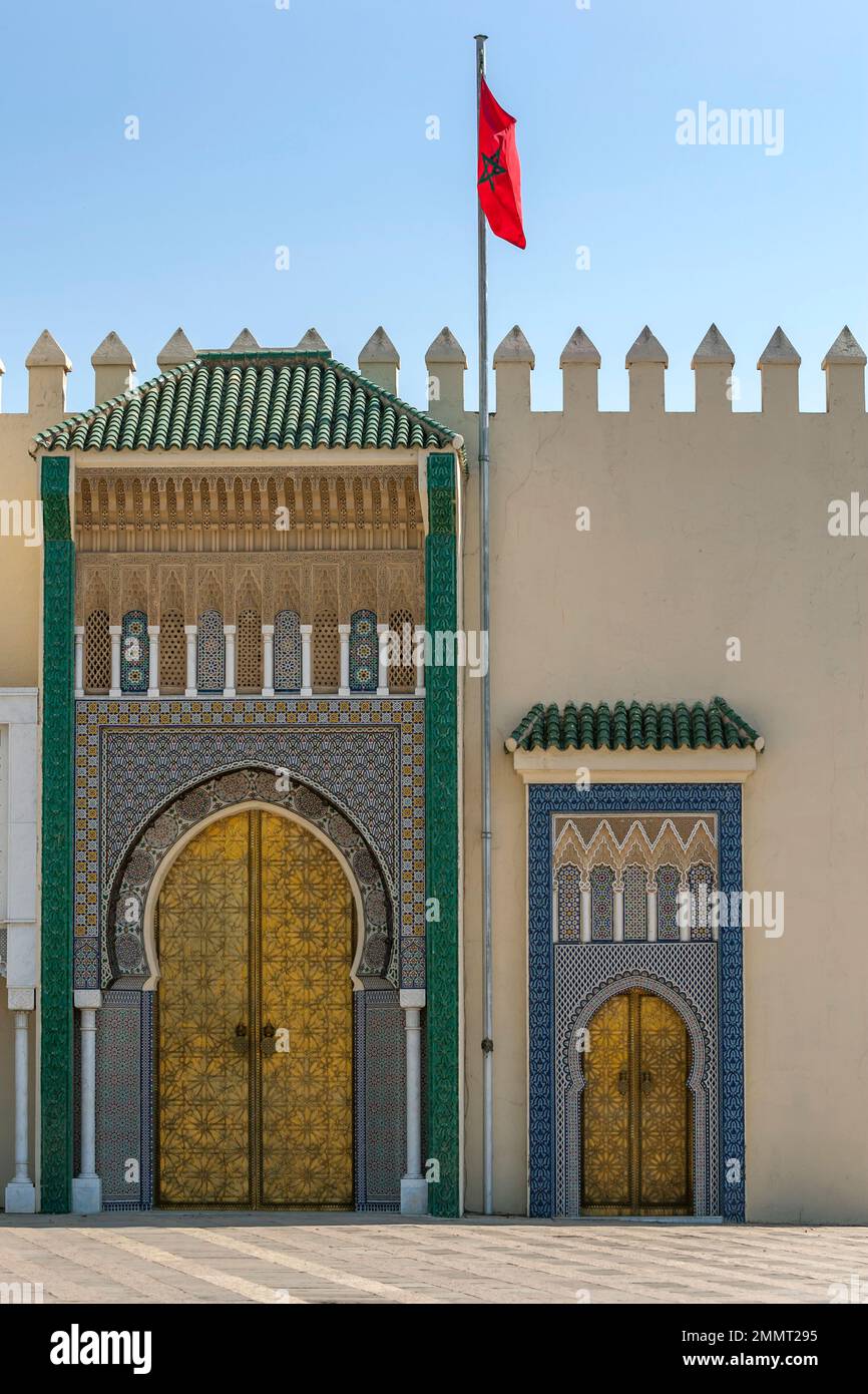 Two of the Golden Gates of Palais Royale at Fez in Morocco. Also known ...