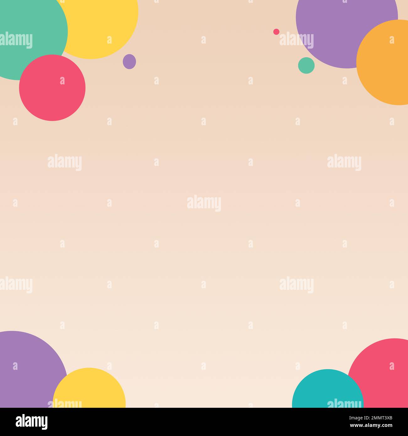 Colorful geometric circle shapes on gradient cream color background ...