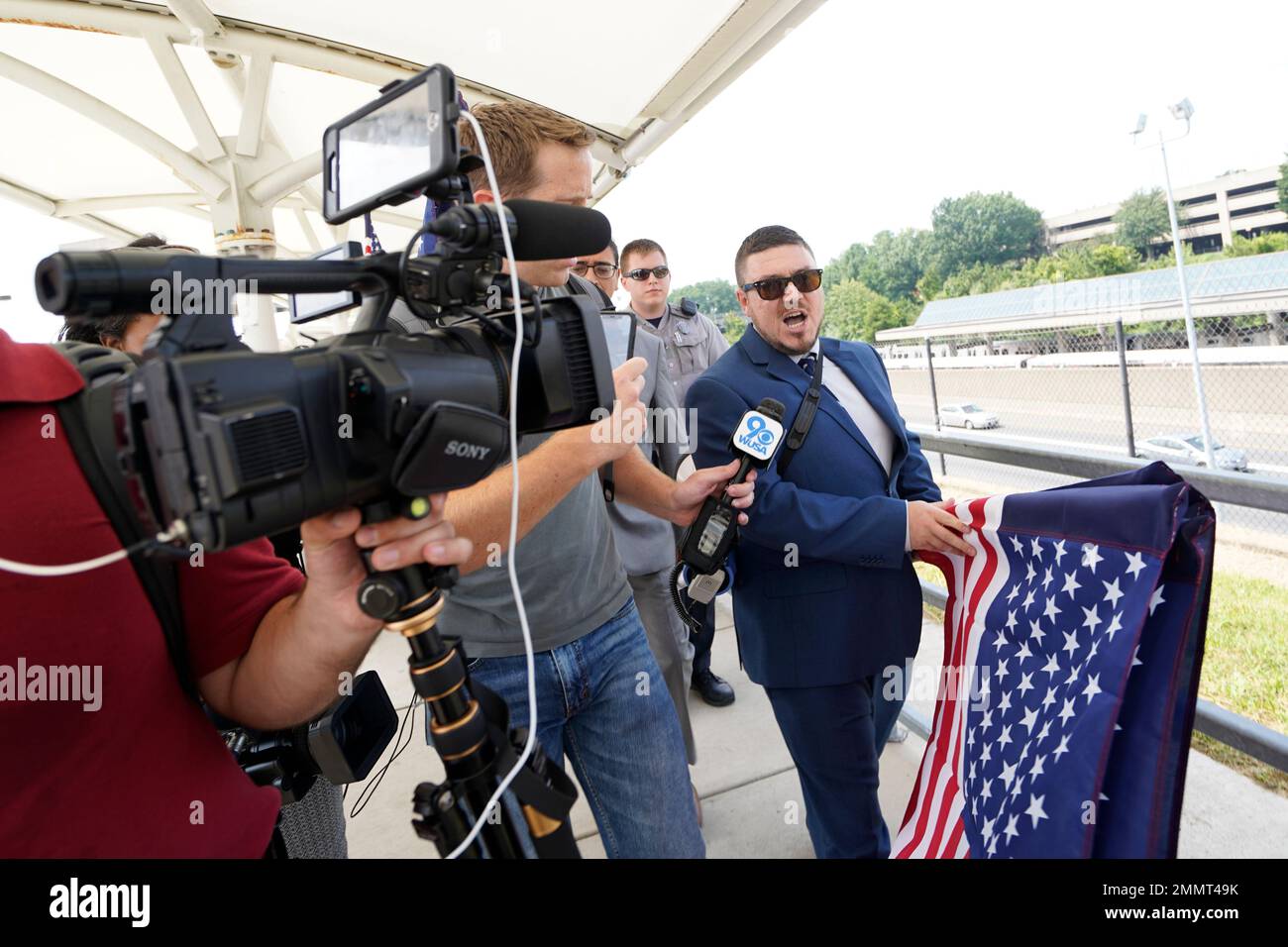 White supremacist Jason Kessler arrives at the Vienna metro station in ...