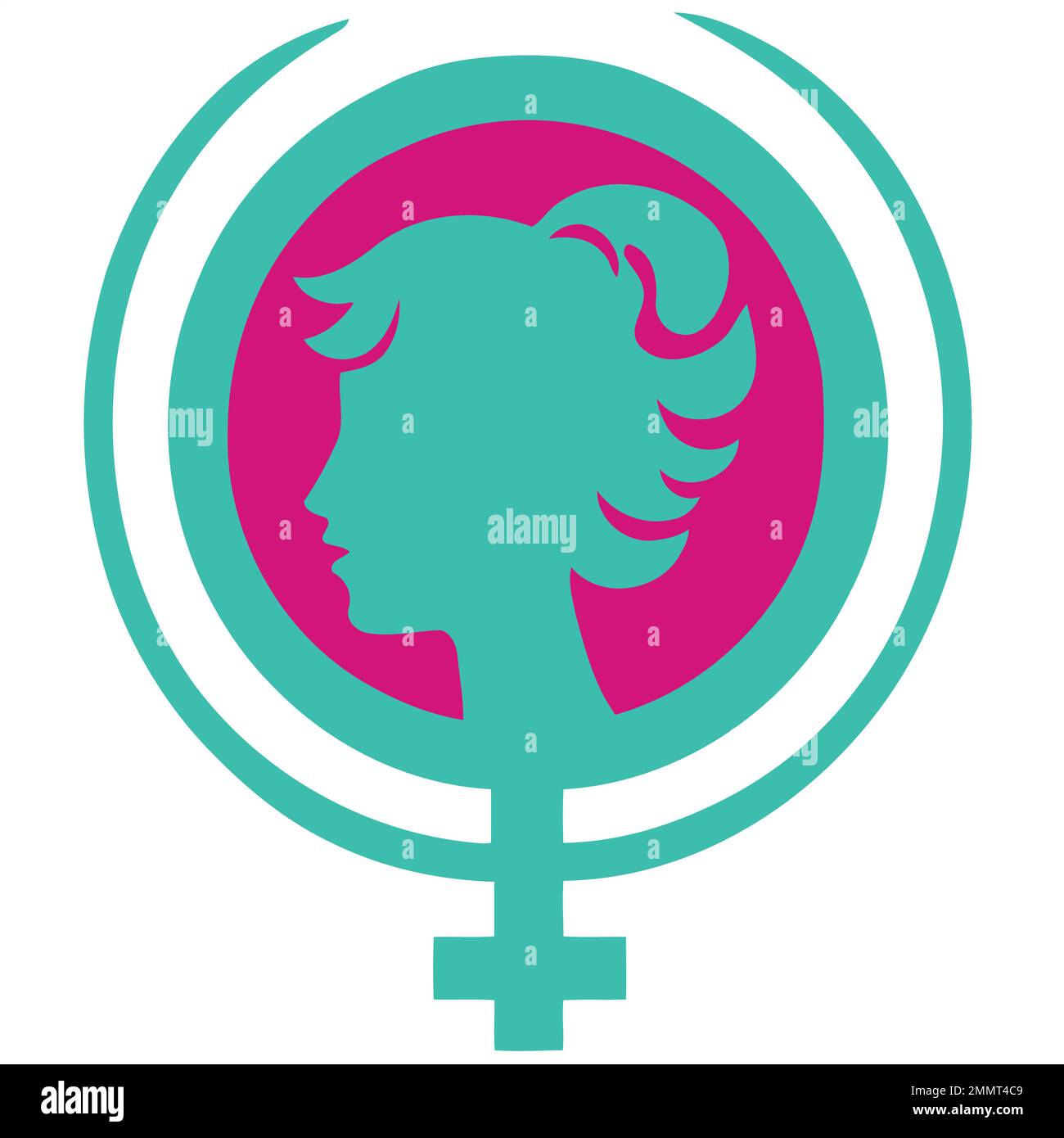 Female Gender Symbol Merged With Female Face In Minimalist Style Stock Vector Image And Art Alamy 