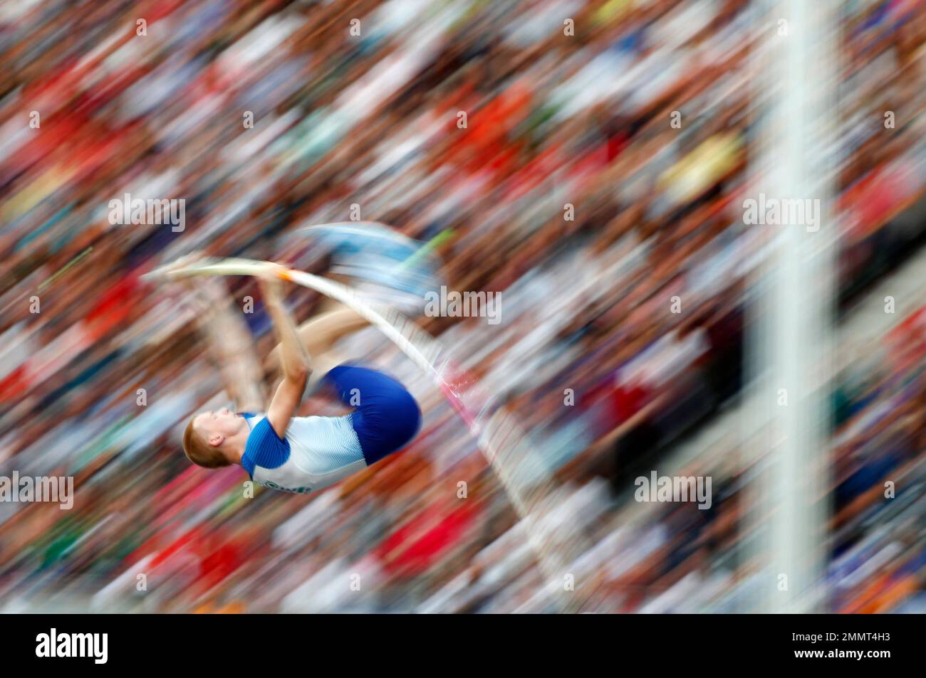 Britain's Andrew Hague makes an attempt in the men's pole vault final ...