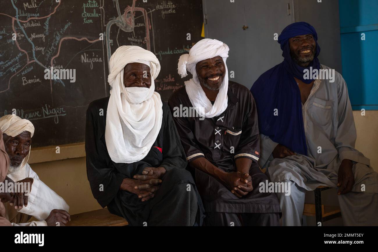 AGADEZ, Niger - Local village men laugh as members of the 443rd Civil ...