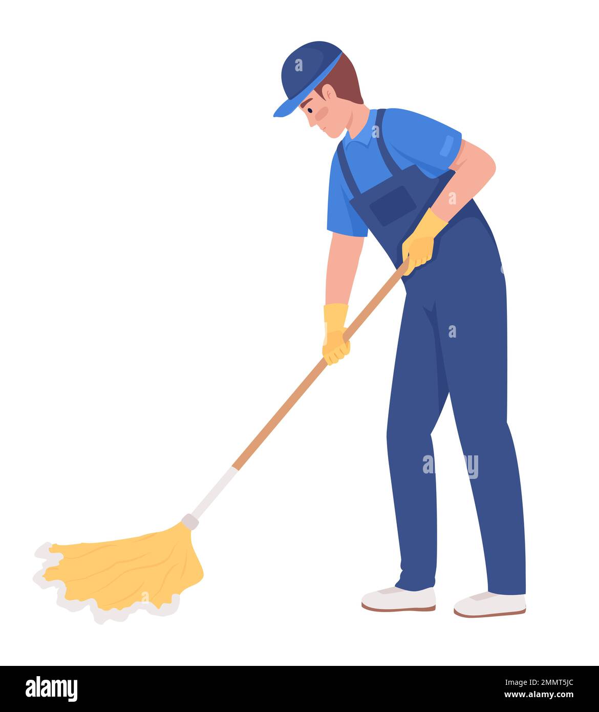Man mopping floor office Stock Vector Images - Alamy